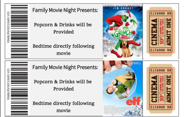 Christmas Movie night ideas with FREE printable tickets - Stuff Mums Like
