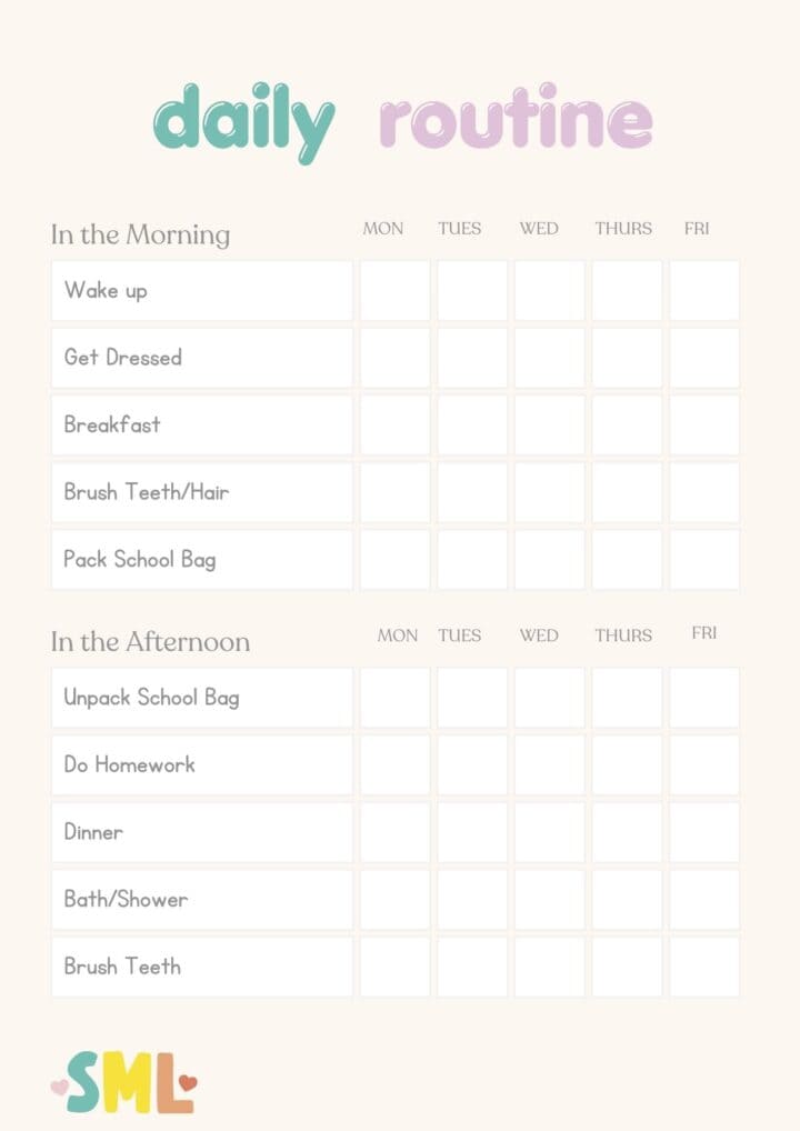 Kids morning routine checklist- with FREE printable - Stuff Mums Like