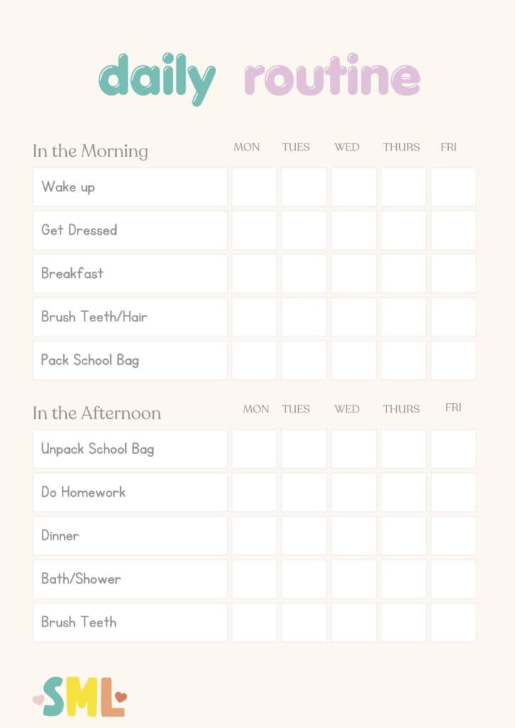 Kids morning routine checklist- with FREE printable - Stuff Mums Like