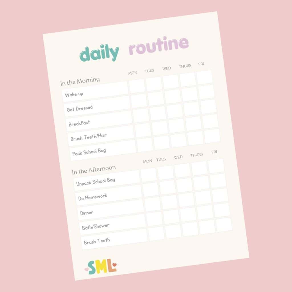 Kids morning routine checklist- with FREE printable - Stuff Mums Like