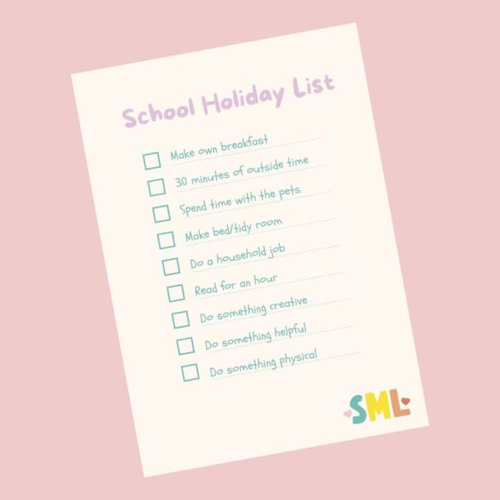 School Holiday Checklist - Stuff Mums Like